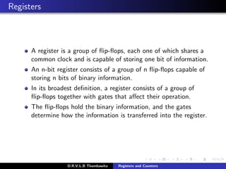 Lec 09 - Registers and Counters | PDF