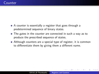 Lec 09 - Registers and Counters | PDF