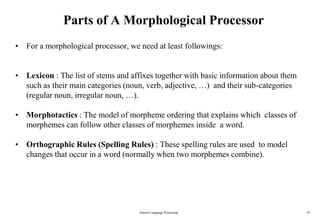 NLP Unit notes on morphological processing | PDF