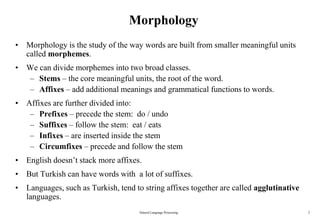 NLP Unit notes on morphological processing | PDF