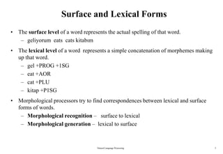 NLP Unit notes on morphological processing | PDF