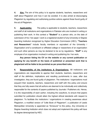 Lec09 hec plagiarism policy | PDF