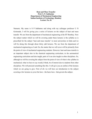 Lec1 heat transfer | PDF