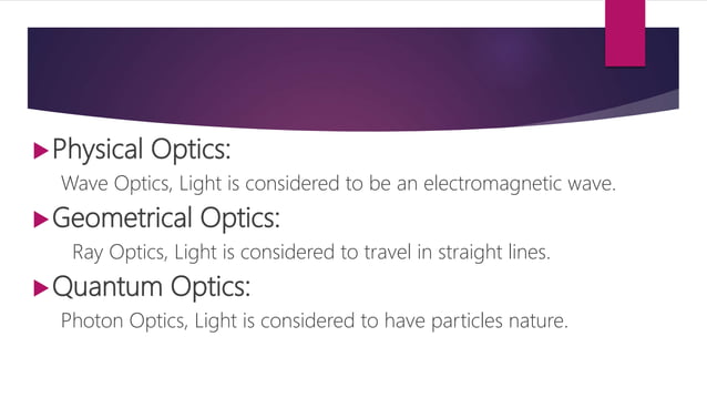 Geometrical Optics Introduction | PPTX