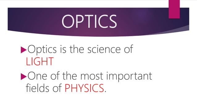 Geometrical Optics Introduction | PPTX