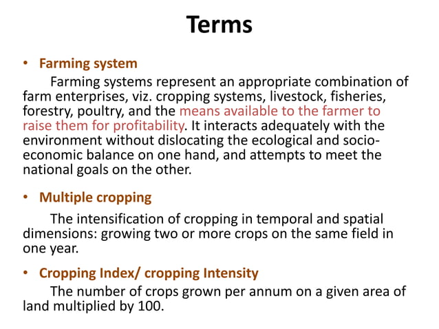 cropping system | PPTX | Agriculture | Industries