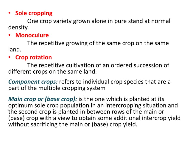 cropping system | PPTX | Agriculture | Industries