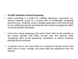 Introduction to Cloud Computing, Overview | PPT