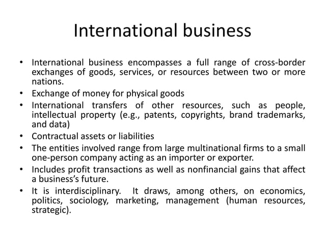What is international business and trade | PPTX | Business | Business ...
