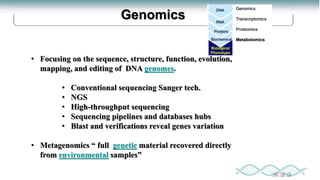 proteomic and Genomics and the available proteomic technologies and the data mining tools. .pptx