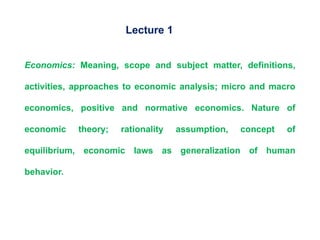 Introduction of Agricultural Economics - basic concept | PPT