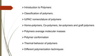 Introduction to Polymer Technology Classification of polymers. | PPT