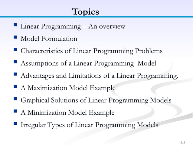 linear programming model formulation and graphical solution | PPT