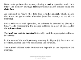 Lec 1 digital electroinics - memory array, write read operations | PPTX | Data Storage and ...