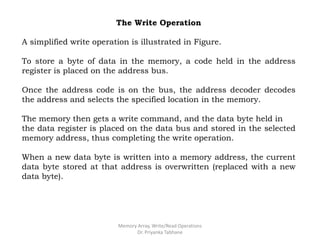 Lec 1 digital electroinics - memory array, write read operations | PPTX | Data Storage and ...