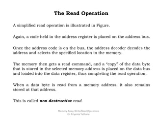 Lec 1 digital electroinics - memory array, write read operations | PPTX | Data Storage and ...