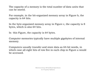 Lec 1 digital electroinics - memory array, write read operations | PPTX | Data Storage and ...