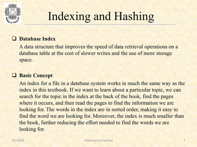 Lec 1 indexing and hashing | PPTX