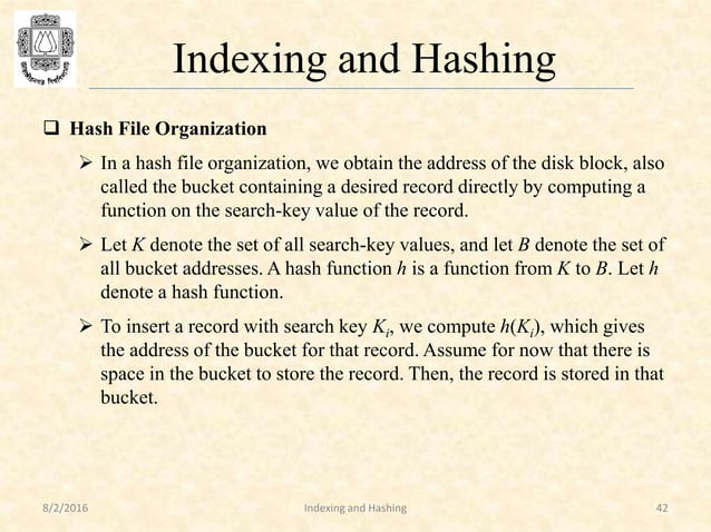 Lec 1 indexing and hashing | PPTX