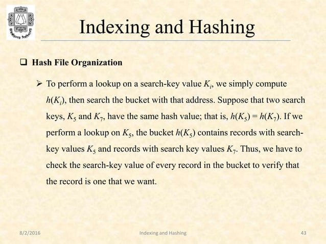 Lec 1 indexing and hashing | PPTX