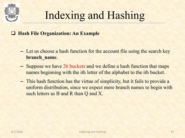 Lec 1 indexing and hashing | PPTX