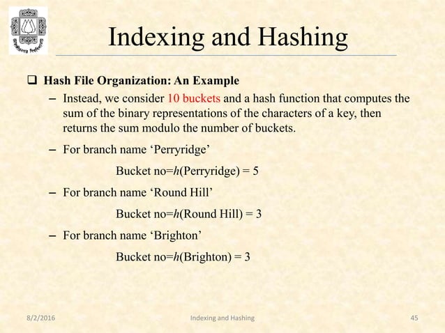 Lec 1 indexing and hashing | PPTX
