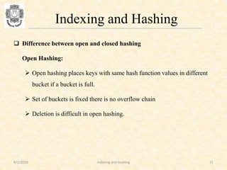 Lec 1 indexing and hashing | PPTX