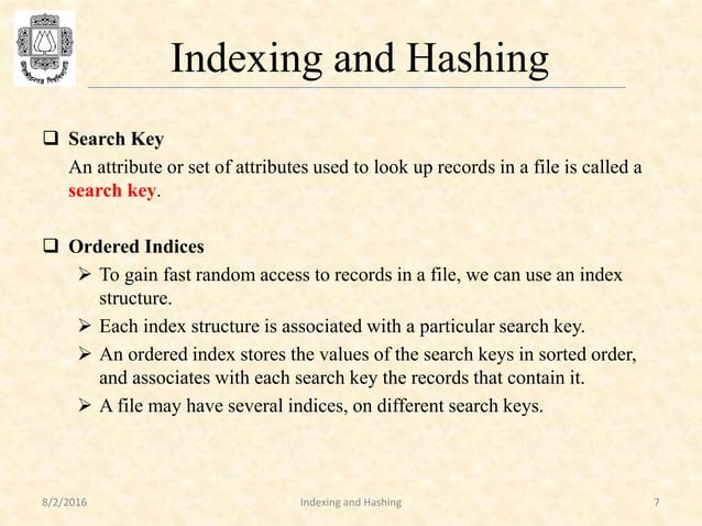 Lec 1 indexing and hashing | PPTX