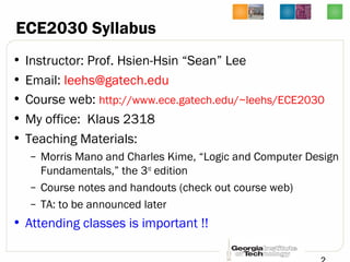 Lec1 Intro to Computer Engineering by Hsien-Hsin Sean Lee Georgia Tech -- Intro | PPT ...