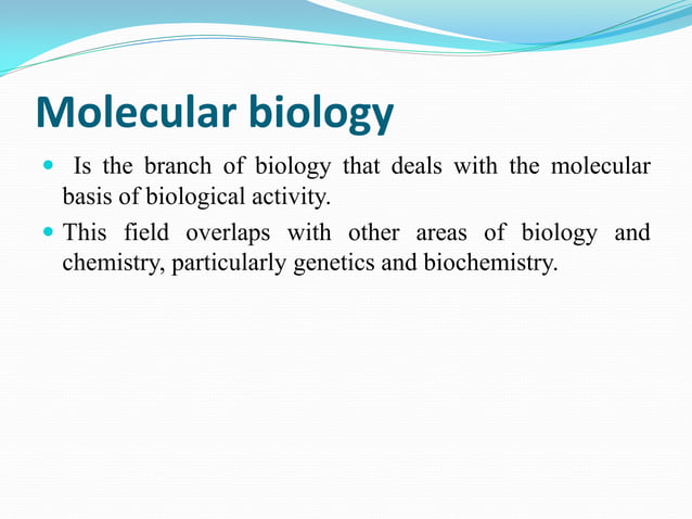 Lec 1 introduction to molecular biology | PDF | Biological Sciences ...