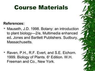 Lec 1 intro to botany | PPT