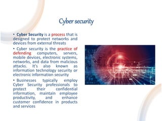 Lec 1- Intro to cyber security and recommendations | PPTX