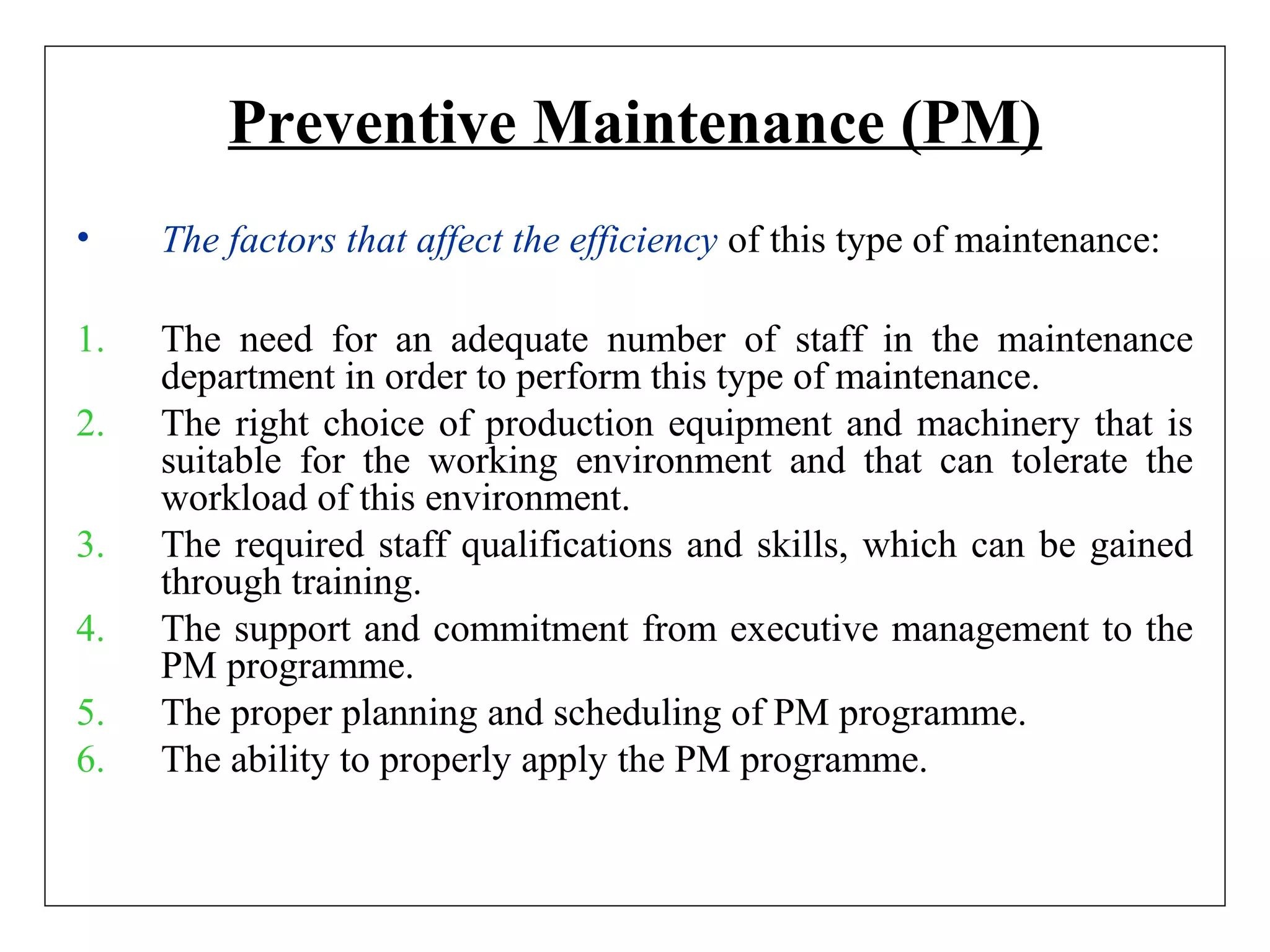 S6 Lec1 Maintenance Definition Note | PPT