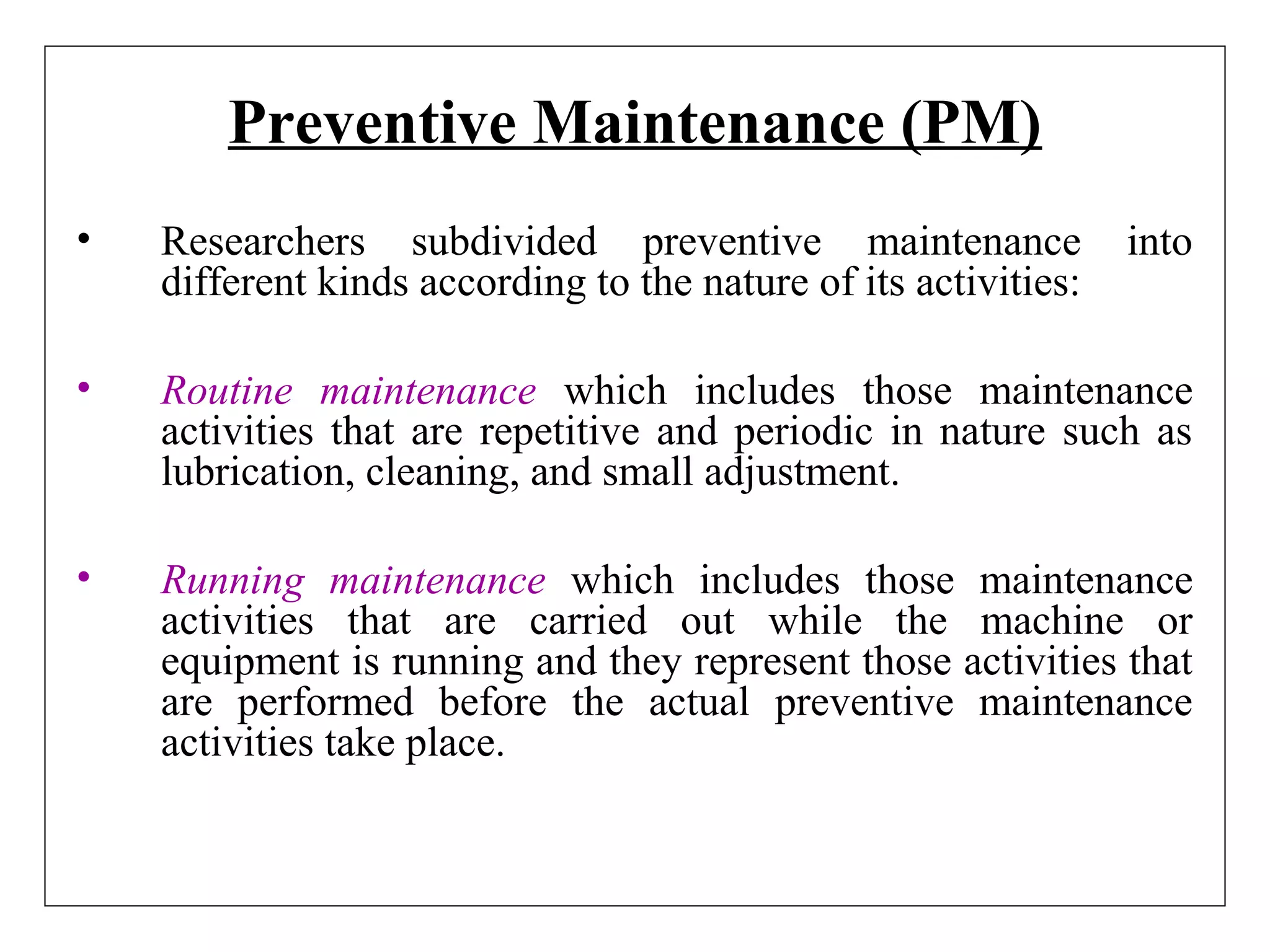 S6 Lec1 Maintenance Definition Note | PPT