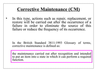 S6 Lec1 Maintenance Definition Note | PPT