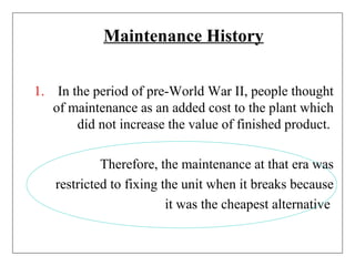 S6 Lec1 Maintenance Definition Note | PPT
