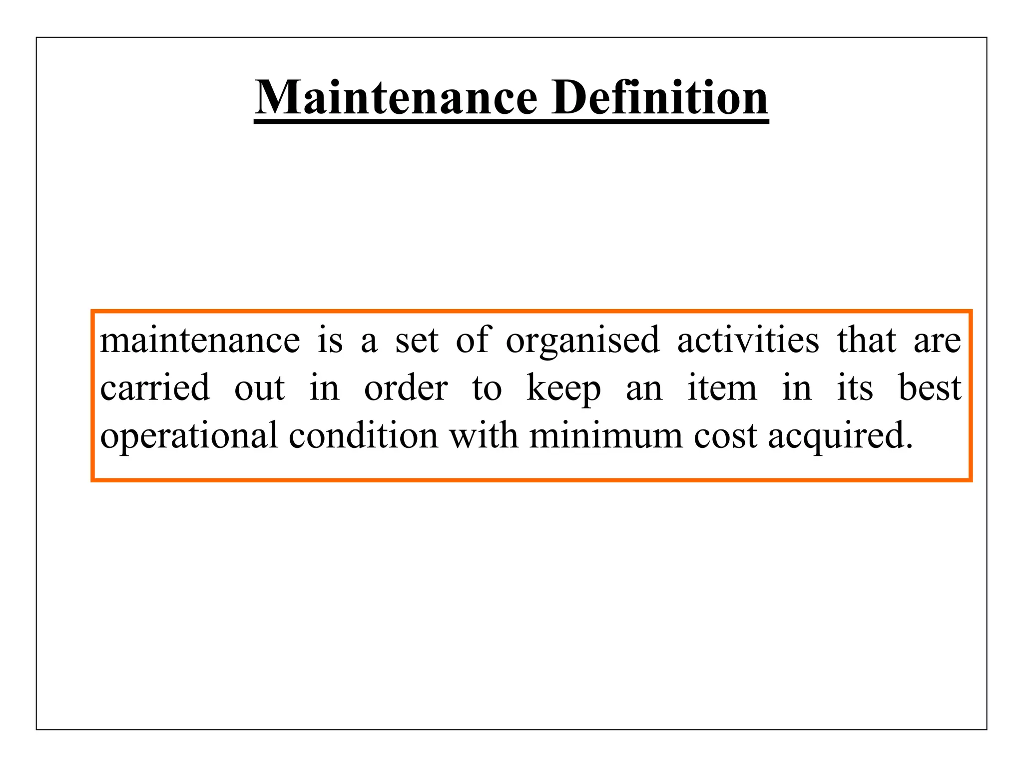 Maintenance | PPT