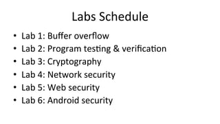 Berkeley CS 161 computer security lectures - overview | PPT