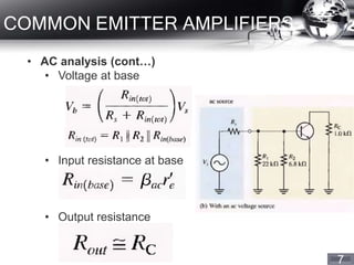 Lec10 BJT Amplifiers | PPTX
