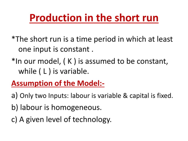 The production process: The behavior of profit – maximizing firms | PPTX