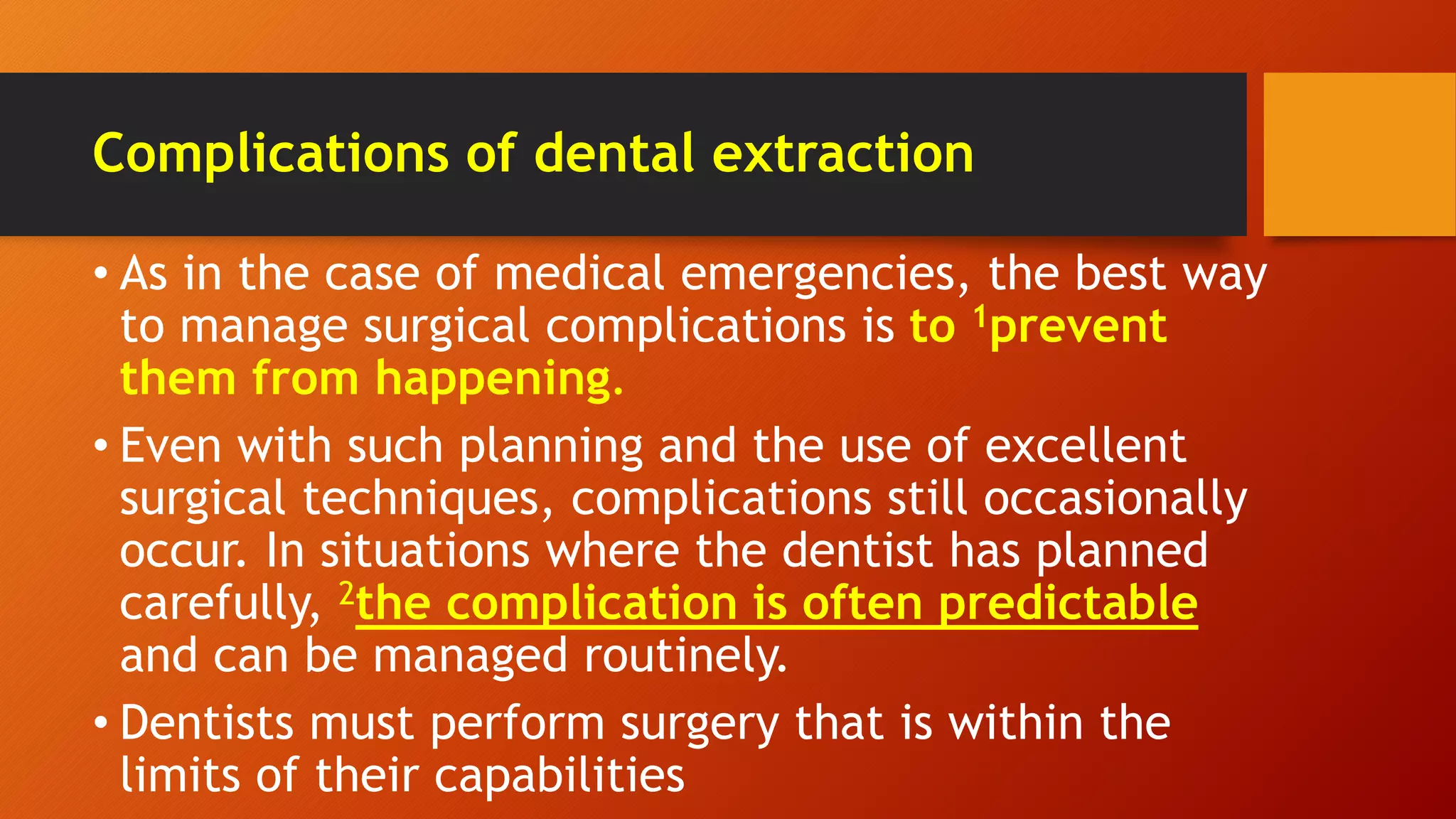 complications of tooth extraction | PPTX