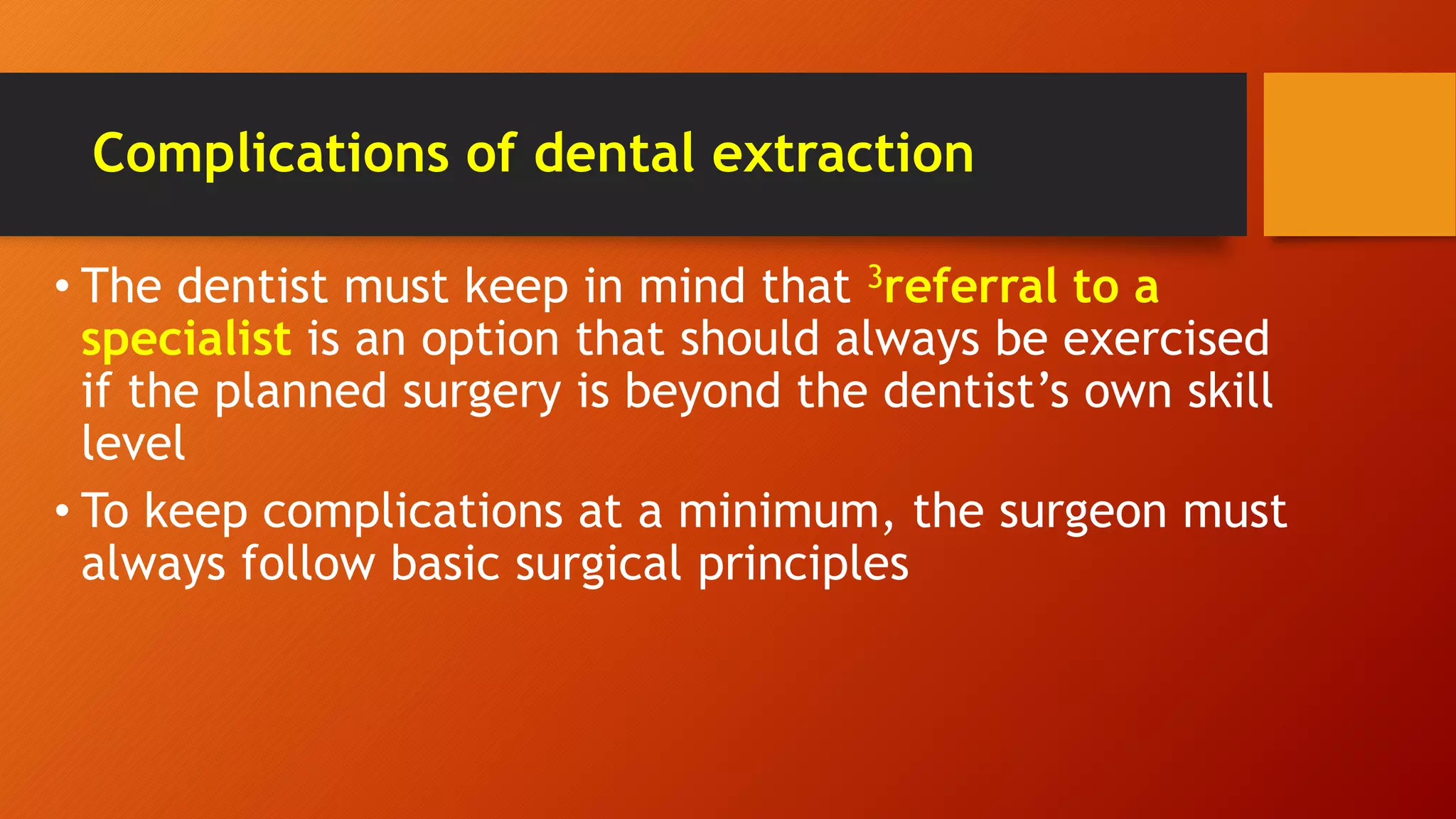 complications of tooth extraction | PPTX