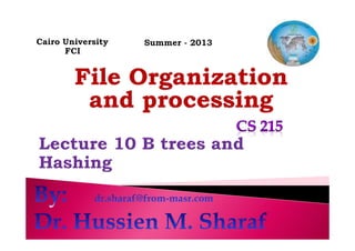 CS215 - Lec 10 b trees and hashing | PDF