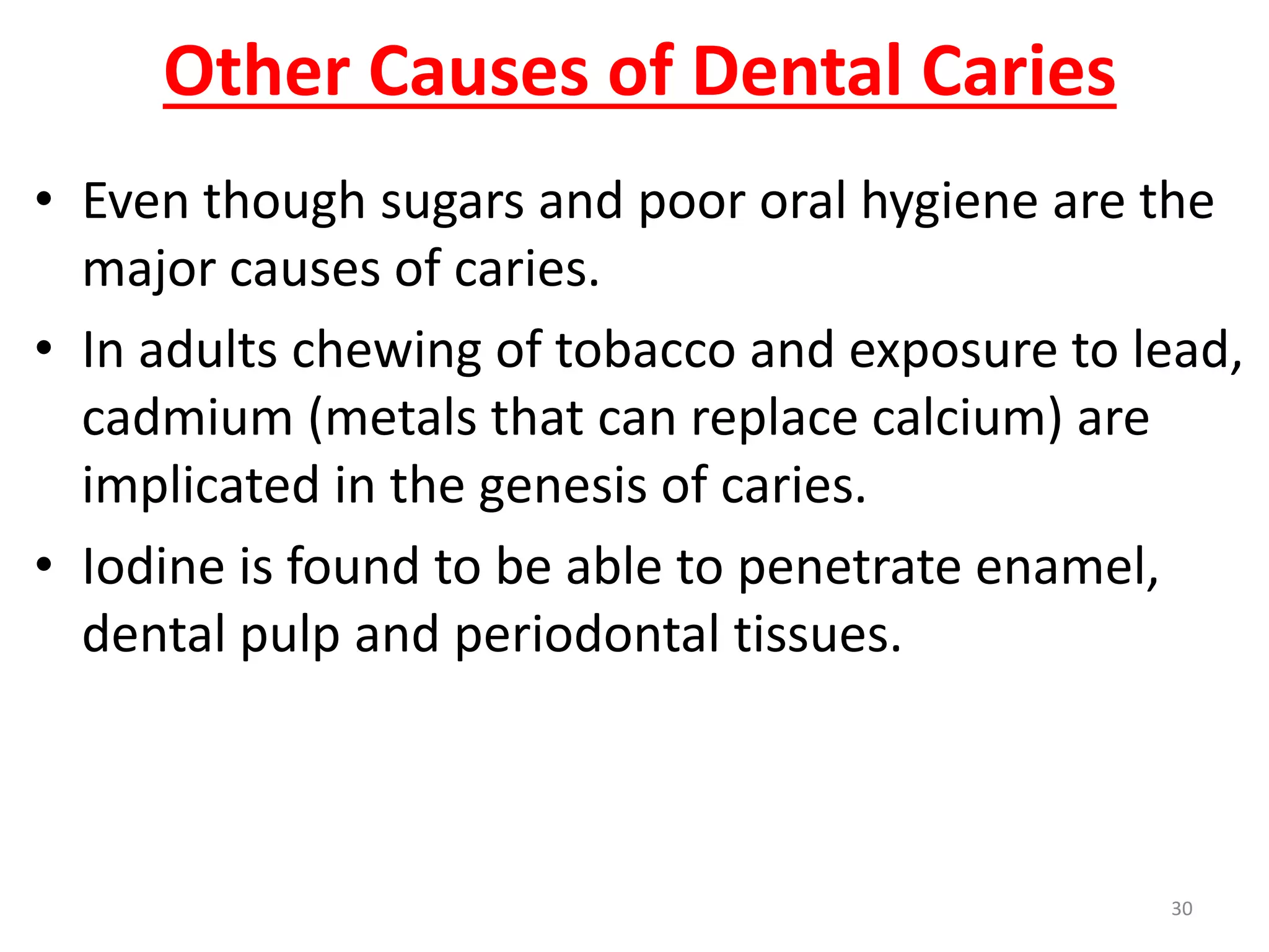 Lec 10, 11 level 4-de (biochemistry of teeth, saliva and dental caries ...
