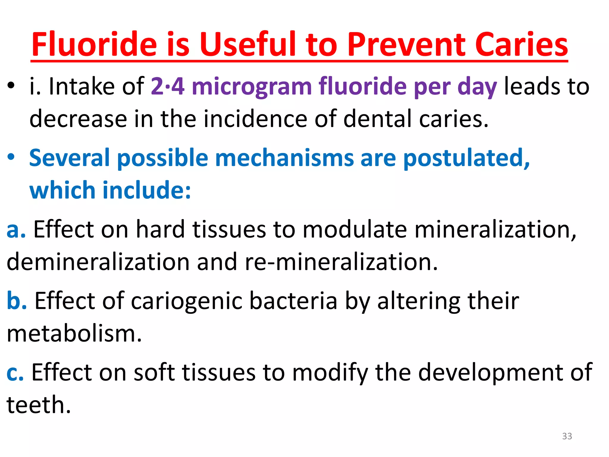 Lec 10, 11 level 4-de (biochemistry of teeth, saliva and dental caries ...