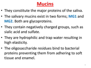 Lec 10, 11 level 4-de (biochemistry of teeth, saliva and dental caries ...