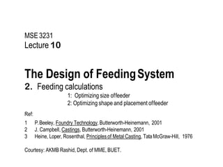 The design of feeding system feeding calculations | PDF