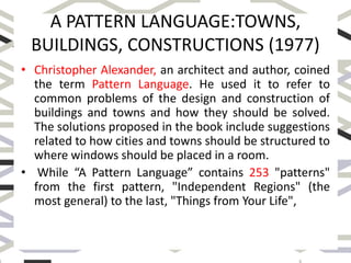 Lec 10 a pattern language | PPTX | Programming Languages | Computing