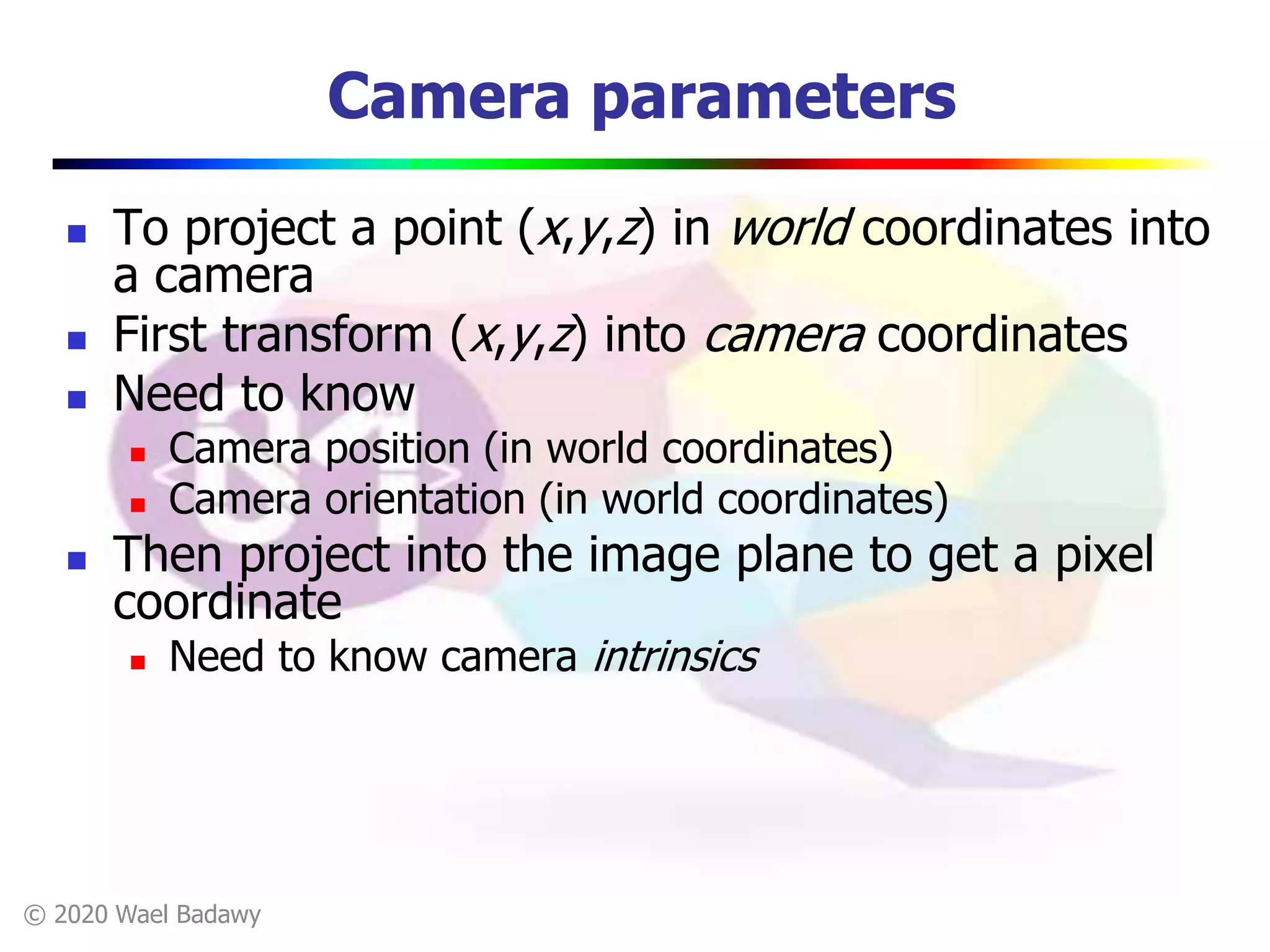 Computer Vision Cameras | PPTX