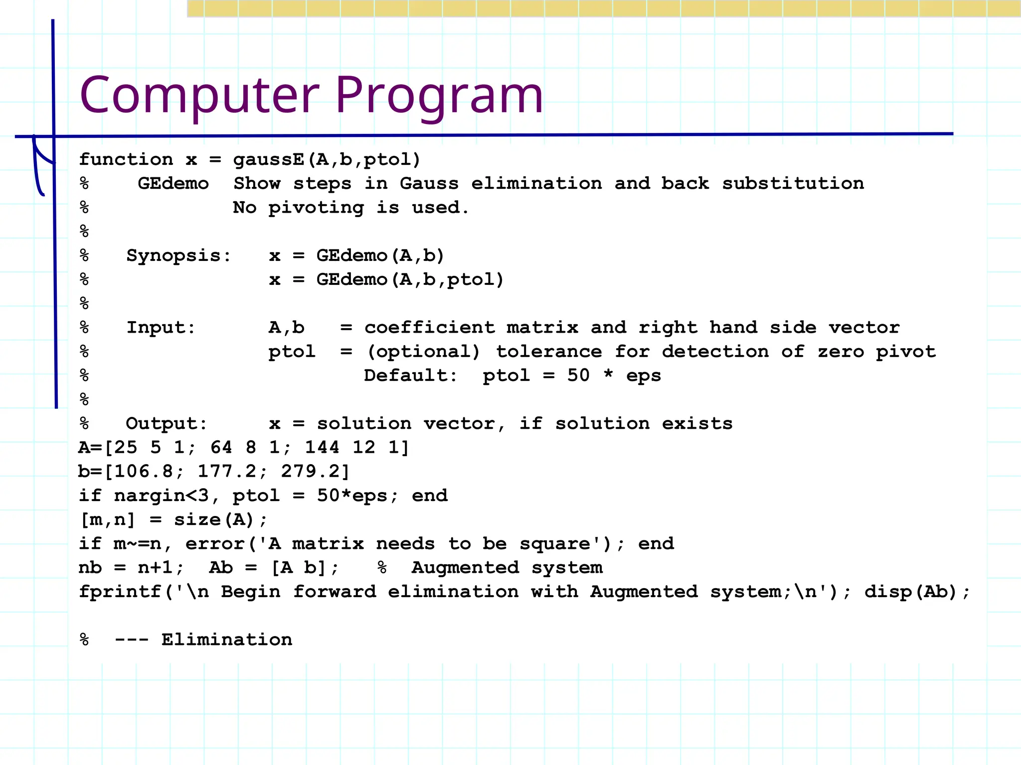 lec 10 gauss elimination mathematics note for engineering subject | PPT